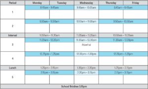 Timetable - Long Bay College